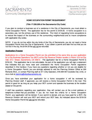 Fillable Online HOME OCCUPATION PERMIT REQUIREMENT Fax Email Print ...