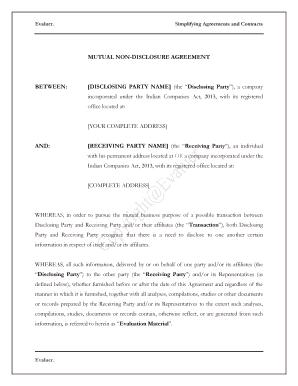 Fillable Online DISCLOSING PARTY NAME (the Disclosing Party), a company ...