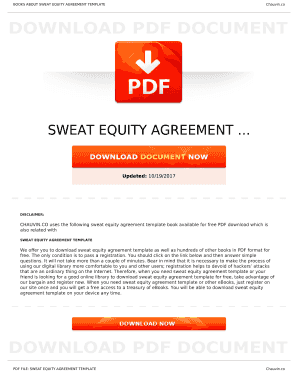 Fillable Online BOOKS ABOUT SWEAT EQUITY AGREEMENT TEMPLATE Fax Email ...