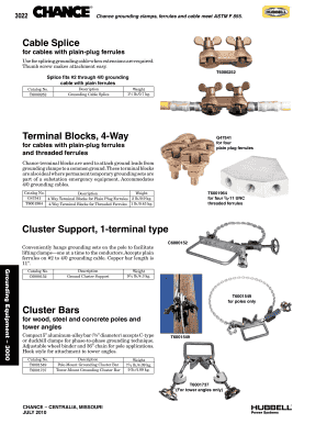 Fillable Online Chance grounding clamps, ferrules and cable meet ASTM F ...
