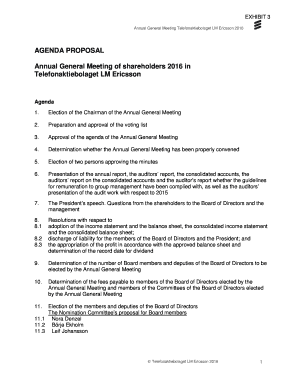 Fillable Online AGENDA PROPOSAL Fax Email Print - pdfFiller