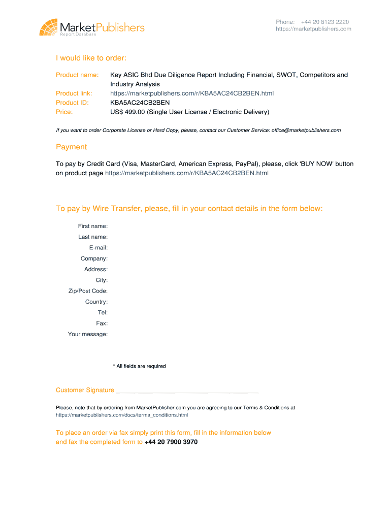 Fillable Online Key ASIC Bhd Due Diligence Report Including Financial ...