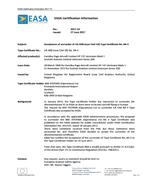 Fillable Online EASA Certification Information Fax Email Print - pdfFiller