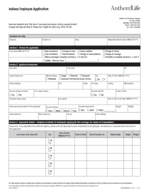 Fillable Online Indiana Employee Application Fax Email Print - pdfFiller