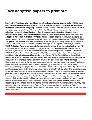 Fillable Online Fake adoption papers to print out Fax Email Print ...