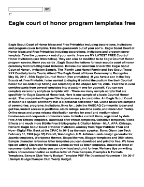 Fillable Online Eagle court of honor program templates free Fax Email ...