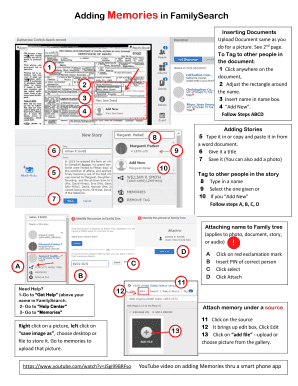 Fillable Online Adding Memories in FamilySearch Fax Email Print - pdfFiller