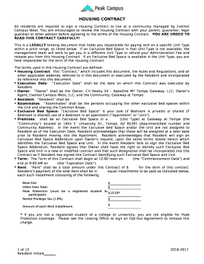 All residents are required to sign a Housing Contract to live at a ...