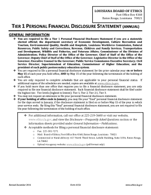 Fillable Online You are required to file a Tier 1 Personal Financial ...