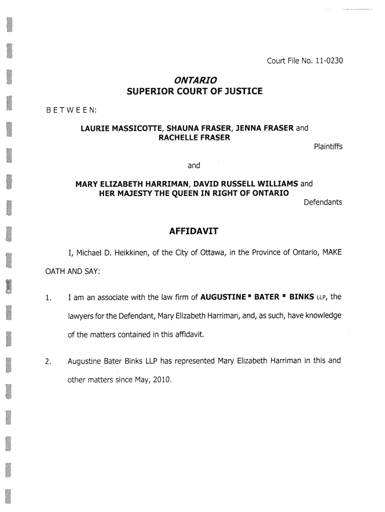 Fillable Online LAURIE MASSICOTTE, SHAUNA FRASER, JENNA FRASER and Fax ...