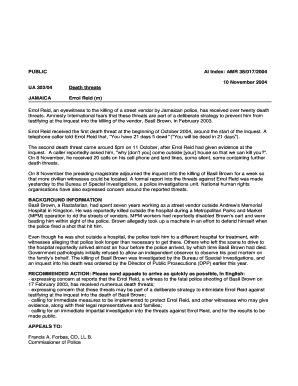 Fillable Online Death threats Fax Email Print - pdfFiller