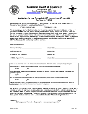 Fillable Online Application for Renewal of Pharmacist License for Year ...