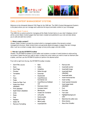Fillable Online CMS (CONTENT MANAGEMENT SYSTEM) Fax Email Print - pdfFiller