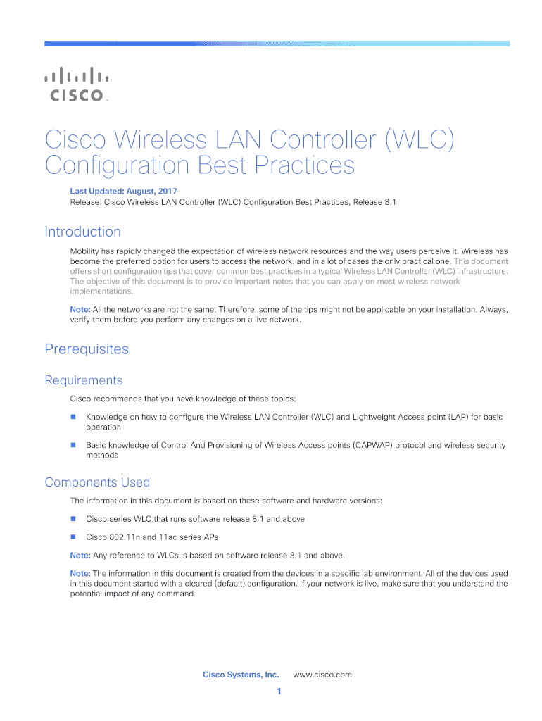 Fillable Online Cisco Wireless LAN Controller (WLC) Fax Email Print ...