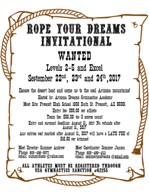Fillable Online Rope Your Dreams Fax Email Print - pdfFiller