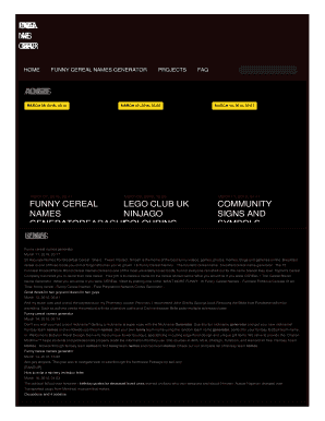 Fillable Online FUNNY CEREAL NAMES GENERATOR Fax Email Print - pdfFiller