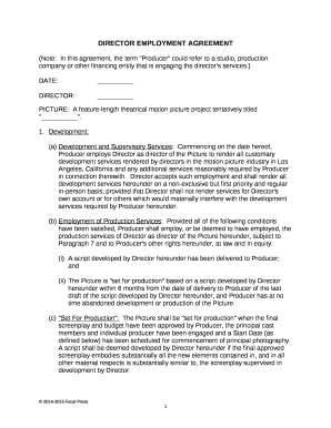 DIRECTOR EMPLOYMENT AGREEMENT Doc Template | pdfFiller