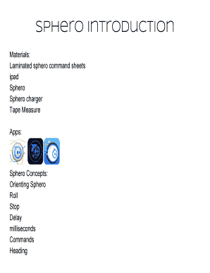 Fillable Online Sphero Introduction Fax Email Print - pdfFiller