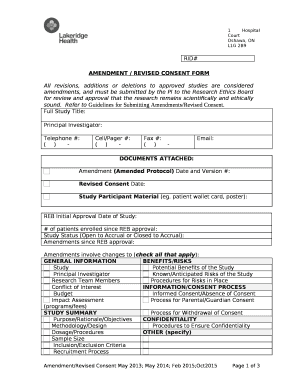 AMENDMENT / REVISED CONSENT Doc Template | pdfFiller