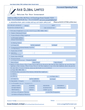 Fillable Online Axis Global Limited (TRE Certificate Holder Karachi ...