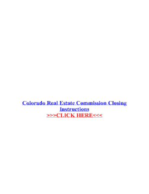 Fillable Online Colorado Real Estate Commission Closing Fax Email Print ...