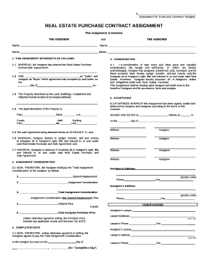 ASSIGNMENT OF PURCHASE CONTRACT NUMBER Doc Template | pdfFiller