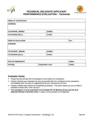 TECHNICAL DELEGATE APPLICANT Doc Template | pdfFiller