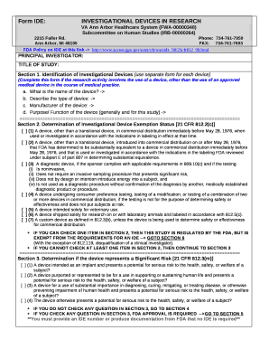 IDE:INVESTIGATIONAL DEVICES IN RESEARCH Doc Template | pdfFiller
