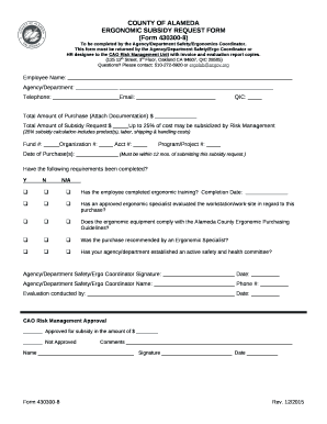 ERGONOMIC SUBSIDY REQUEST Doc Template | pdfFiller
