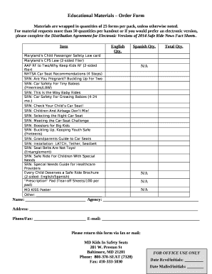 Educational Materials Order Doc Template | pdfFiller