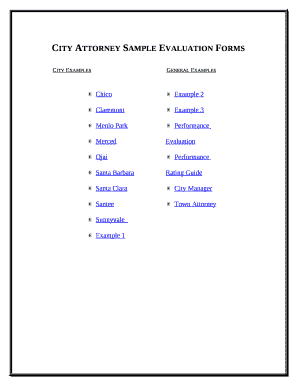 City Attorney Sample Evaluation s Doc Template | pdfFiller
