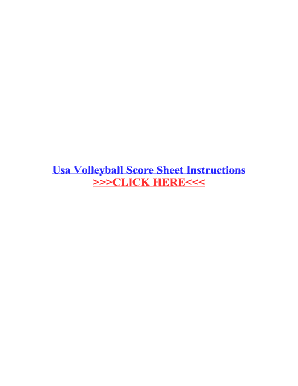 Fillable Online Usa Volleyball Score Sheet Instructions Fax Email Print ...