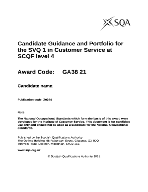 Candidate Guidance and Portfolio for the SVQ 1 in Customer Service ...