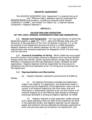 , a Cayman Islands corporation (Registry Operator) Doc Template | pdfFiller