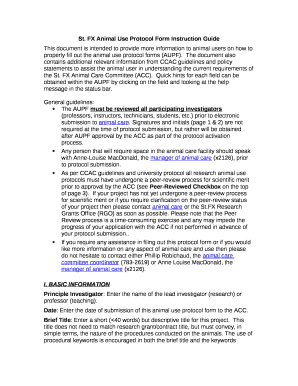 FX Animal Use Protocol Instruction Guide - people stfx Doc Template ...