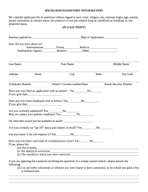 BACKGROUND/HISTORY INATION Doc Template | pdfFiller