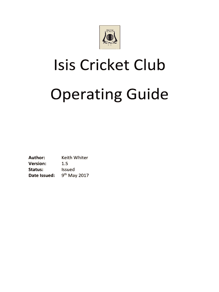 Fillable Online Isis Cricket Club Fax Email Print - pdfFiller