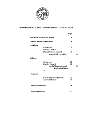 COMMITMENT AND COMMISSIONING CEREMONIES Doc Template | pdfFiller