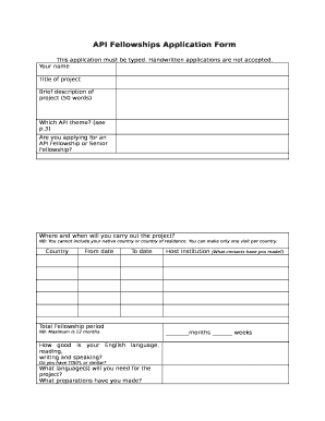 API Fellowships Application Doc Template | pdfFiller