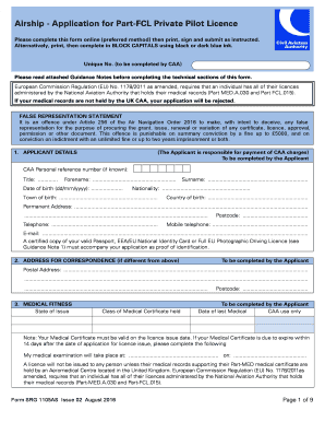 Fillable Online Airship - Application for Part-FCL Private Pilot ...