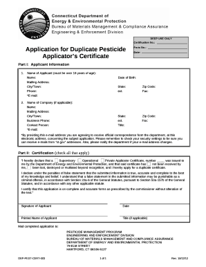 Application for Duplicate Pesticide Applicators Certificate Doc ...