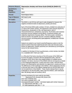 Fillable Online Outcome Measure Depression Anxiety and Stress Scale ...