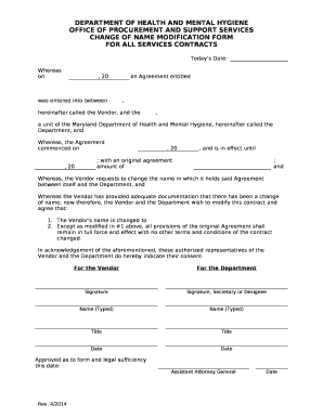 CHANGE OF NAME MODIFICATION Doc Template | pdfFiller