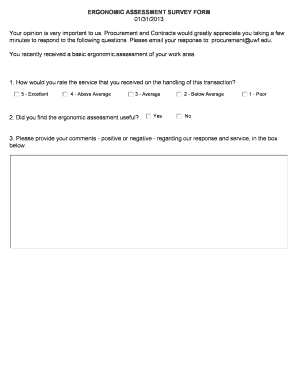Fillable Online ERGONOMIC ASSESSMENT SURVEY FORM Fax Email Print ...
