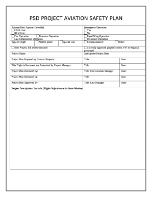 PSD PROJECT AVIATION SAFETY PLAN - gacc nifc Doc Template | pdfFiller