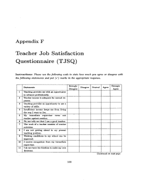 Teacher Job Satisfaction - Fill and Sign Printable Template Online