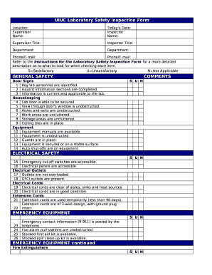 UIUC Laboratory Safety Inspection - safety scs illinois Doc Template ...