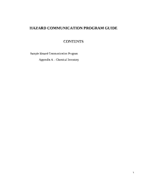 HAZARD COMMUNICATION PROGRAM GUIDE Doc Template | pdfFiller