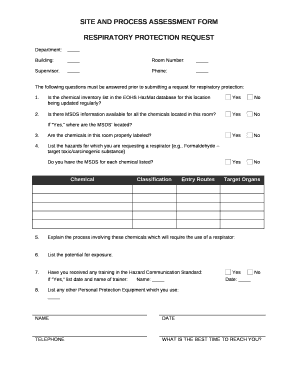 SITE AND PROCESS ASSESSMENT Doc Template | pdfFiller