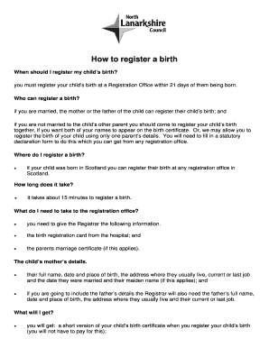Fillable Online How to register a birth Fax Email Print - pdfFiller